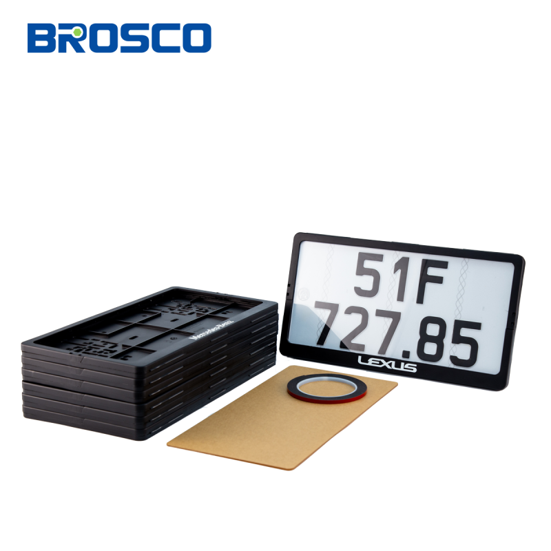Bộ khung bảo vệ biển số ô tô loại ngắn bằng nhựa PP Brosco – 50057 ...